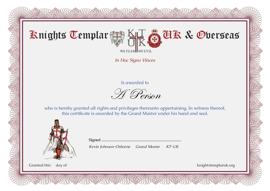 Knights Templar UK-Join Our Organisation-Application Form